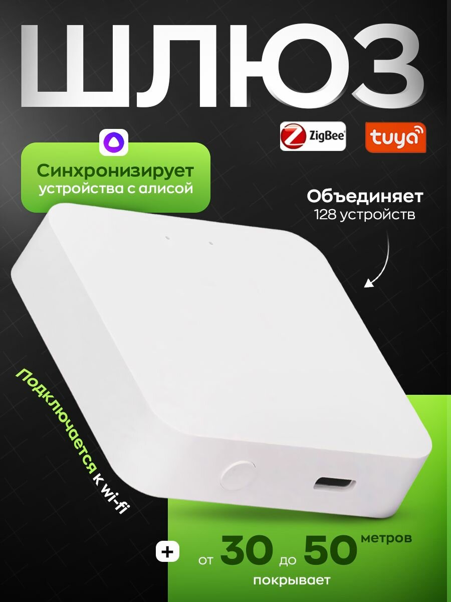 Умный беспроводной шлюз Zigbee 3.0 + Bluetooth Tuya MINI Smart life беспроводной хаб WIFI для умного дома
