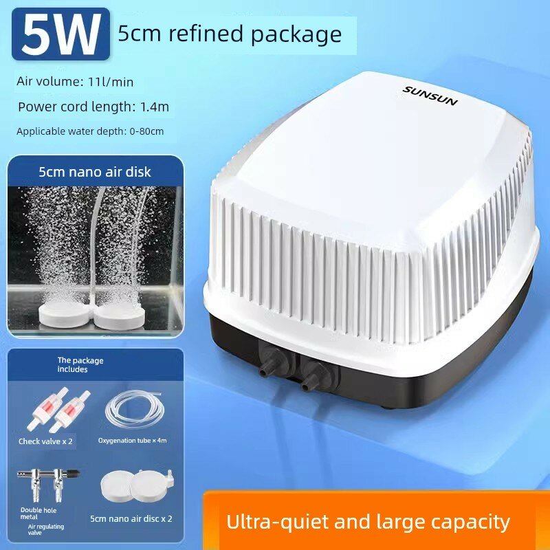 Классический 5 Вт тихий насос с 5 см двойными нано-дисками, эффективная система кислорода
