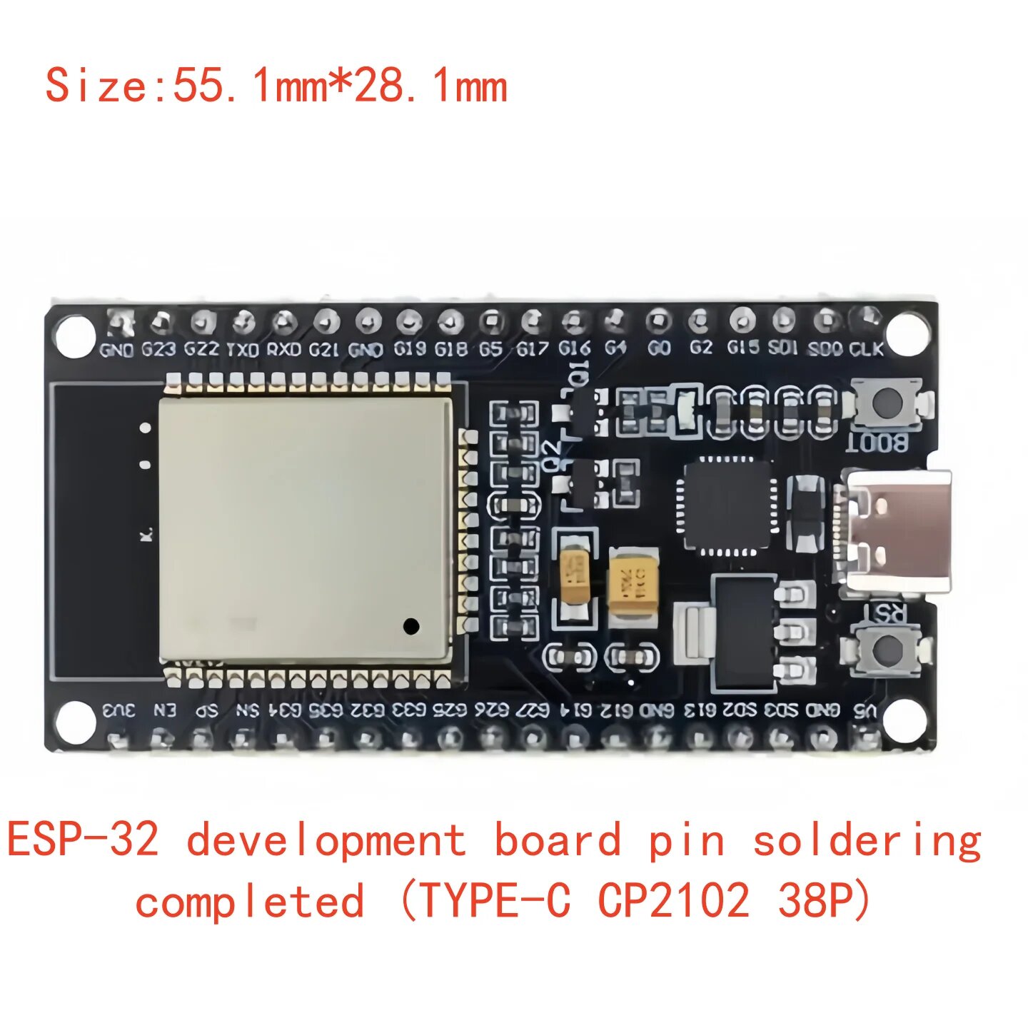 Модуль ESP-32 ESP-32S 2.4 ГГц Soldered-C-2102-38p