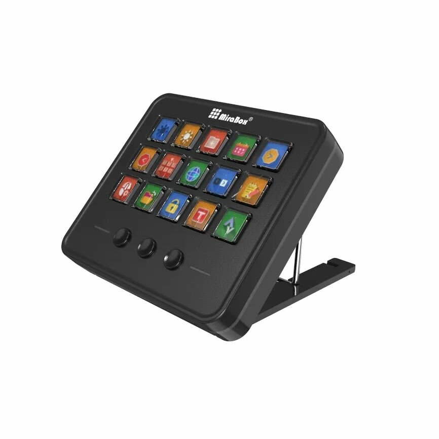 Mirabox M18 Stream Deck клавиатура: настольная сенсорная клавиатура с 18 клавишами, визуально регулируемой консольной подставкой, самодельными макроклавишами DIY