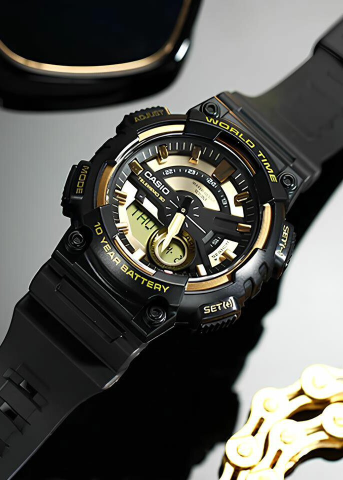 Наручные часы CASIO Collection, черный/золотистый — фото 1