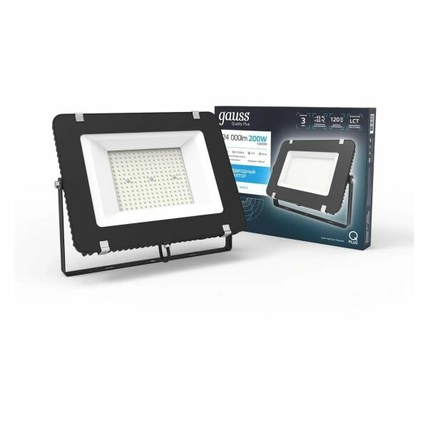 Прожектор Gauss Qplus 200W 20000lm IP65 6500К черный