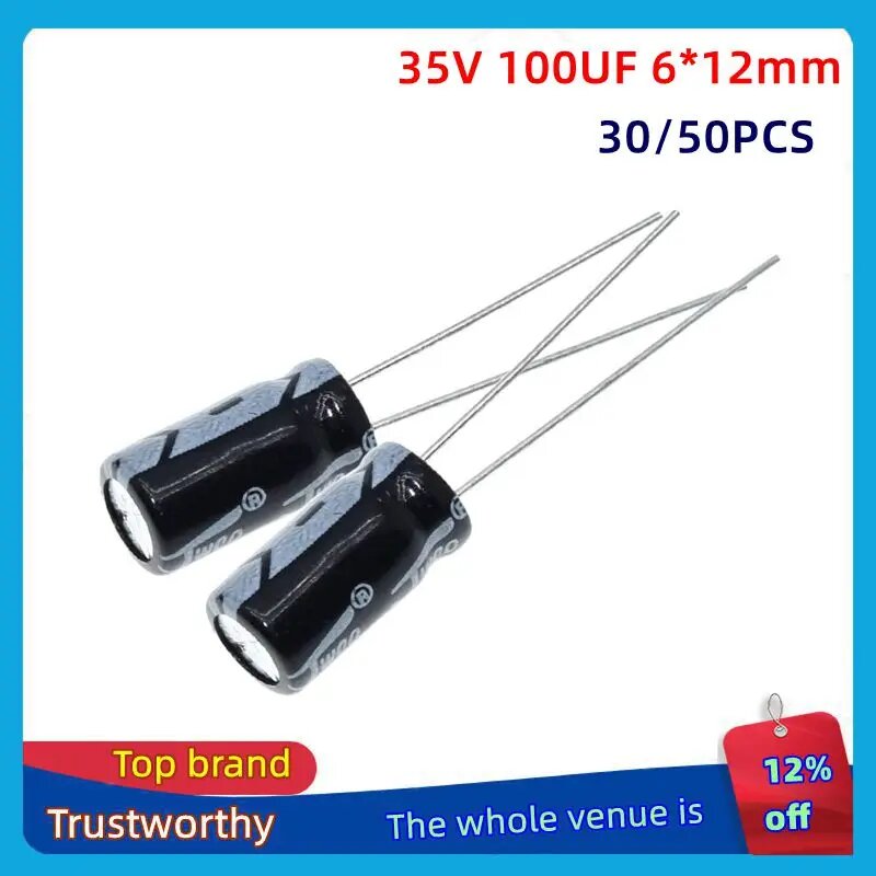 Электролитический конденсатор 35В 100 мкФ 6*12 мм 50PCS