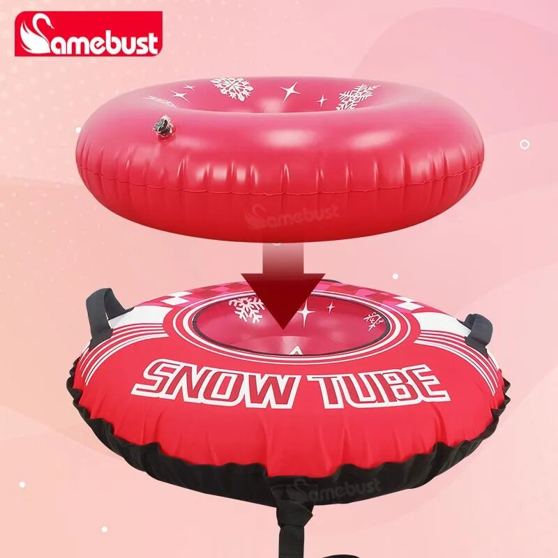 Тюбинг Samebust, диаметр: 120 см, красный, усиленный ПВХ, нагрузка до 100 кг
