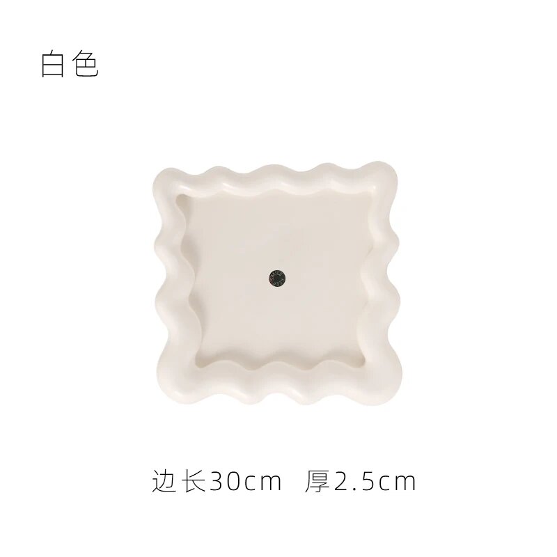 Квадратный поднос белый EpeiusHome Ripple 30x2.5 см
