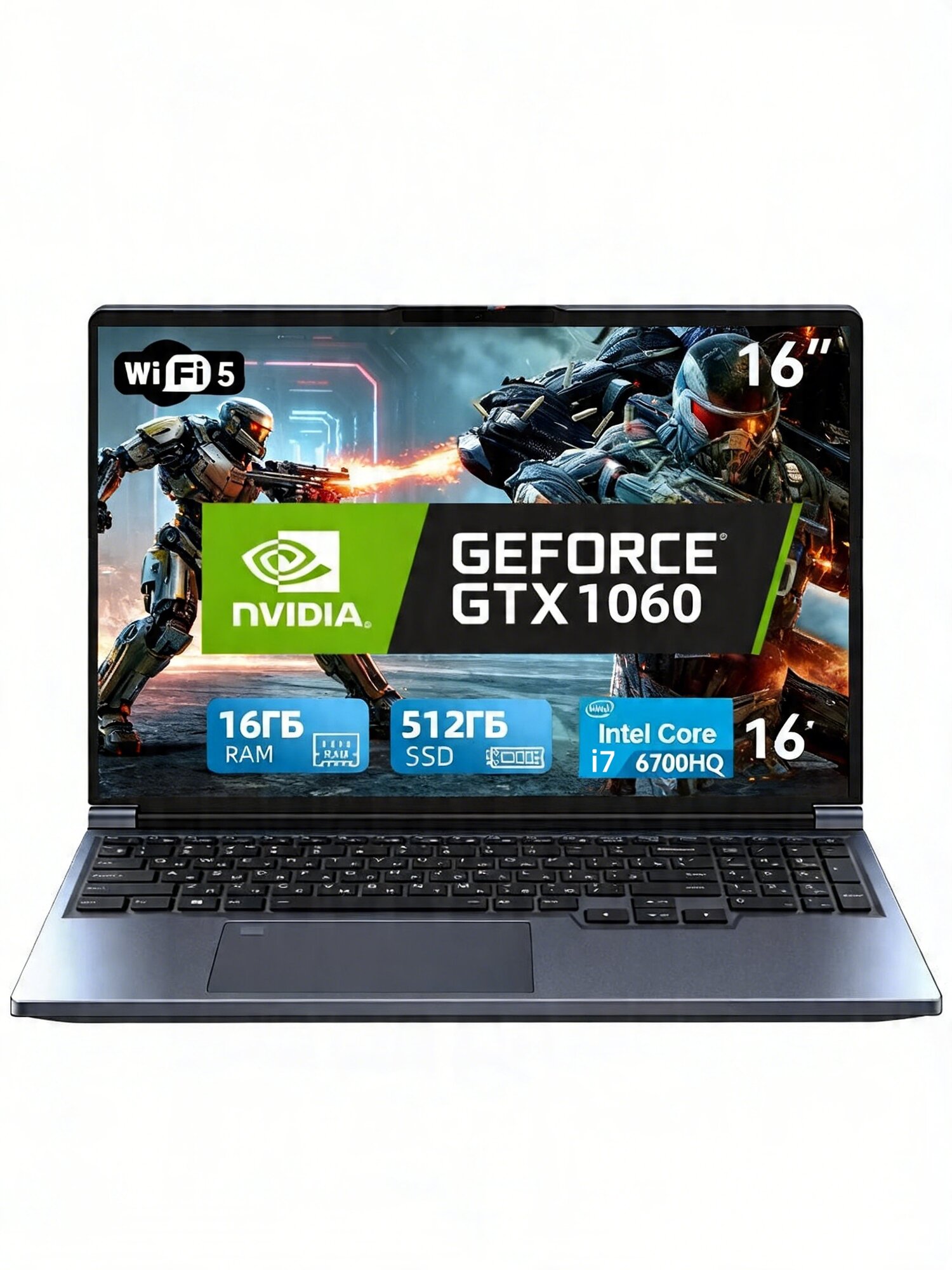 Ноутбук для игр VANWIN, Intel core i7, 16ГБ RAM, SSD 512ГБ, NVIDIA GeForce GTX 1060-P106(6GB), 1080P Windows Pro
