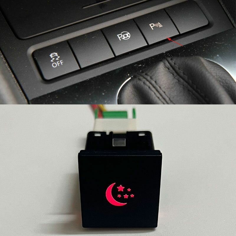 3-проводной светодиодный выключатель света со звездой 12V для VW Golf 6, Jetta 5 (MK5), Caddy, EOS, Scirocco кнопка