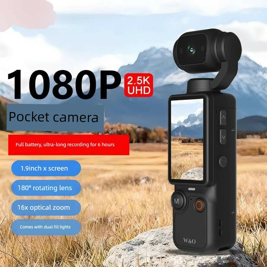 Спортивная камера Q7 1080P, двойные светодиодные лампы, поворотный объектив 180 градусов, 16x зум, 32 ГБ карты памяти,