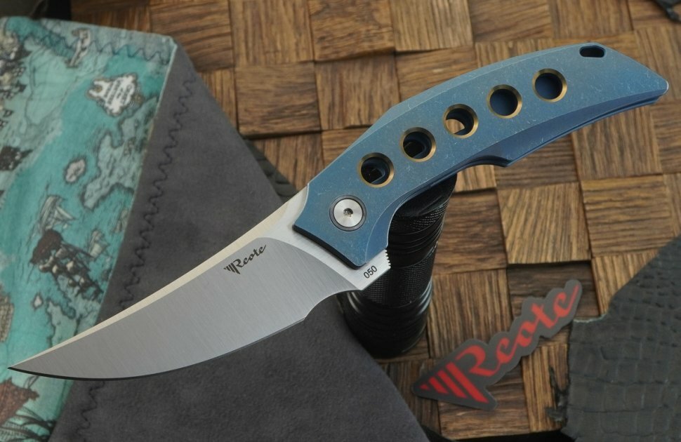 Складной нож Reate Knives Velocity, сталь Elmax, сатин, рукоять титан анодирование