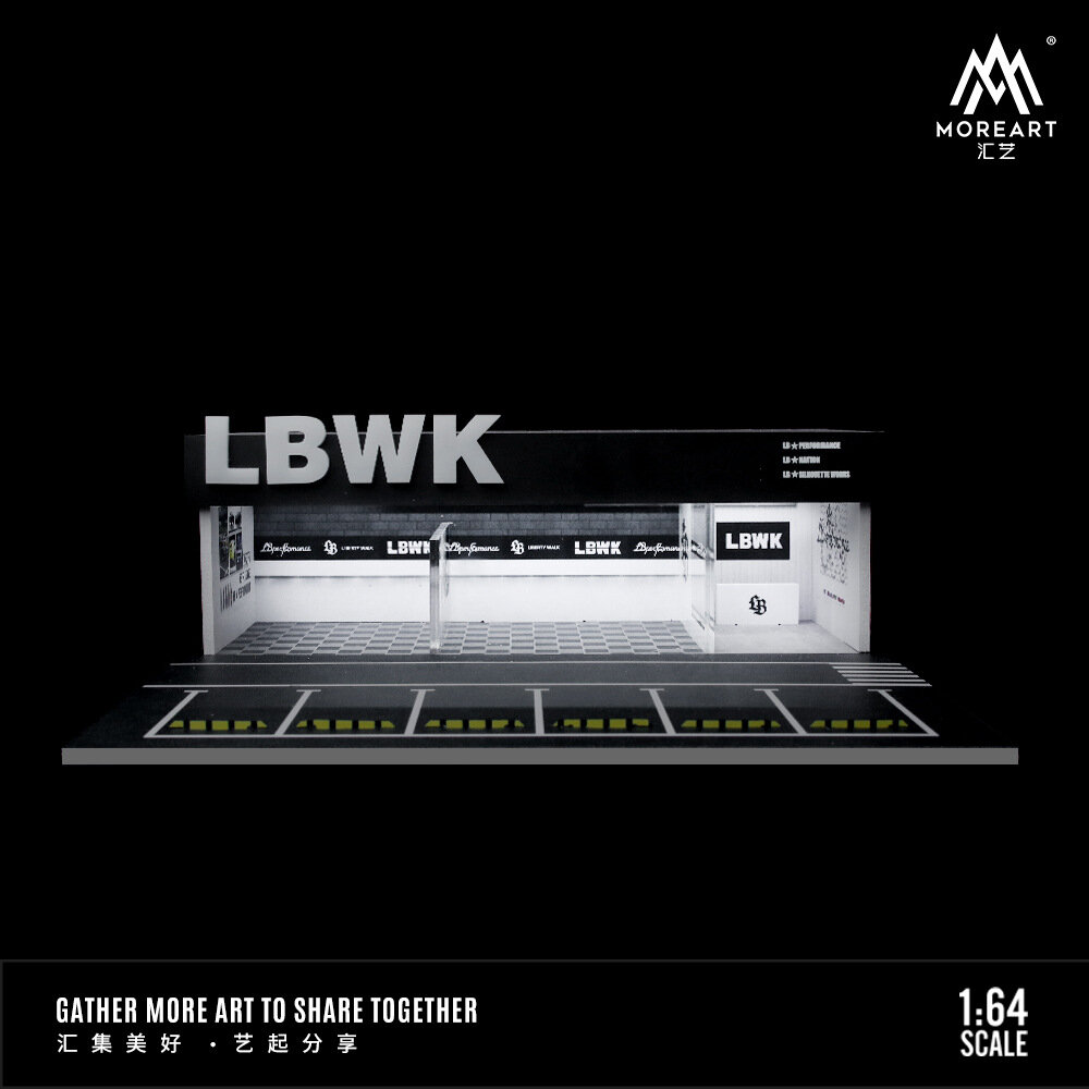 Модель в масштабе 1:64 с LED подсветкой, алюминиевая модель LBWK собранный автосалон, детализированный миниатюрный