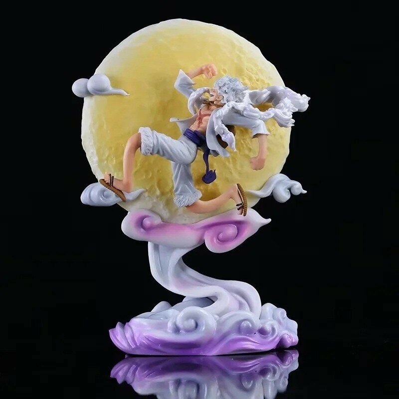 Одиночный One Piece Gear 5 Луфи Лунный Свет С фигуркой с подсветкой и светодиодным эффектом, Премиум сценарная