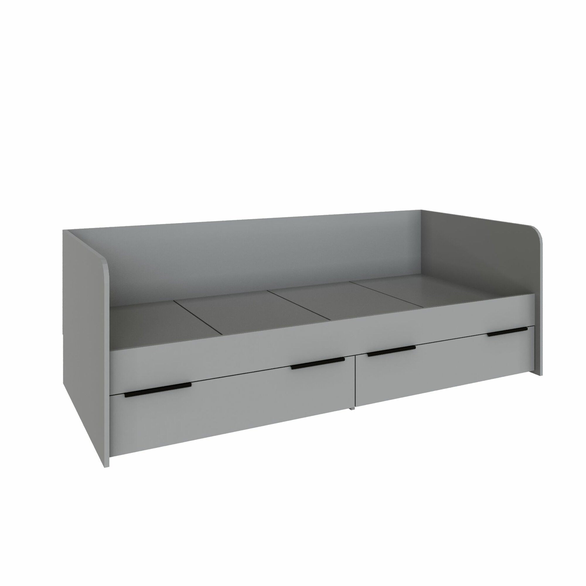 Подростковая Кровать Мадрид (0,8) с 2 ящиками (камень серый) 650x1892x862 тэкс