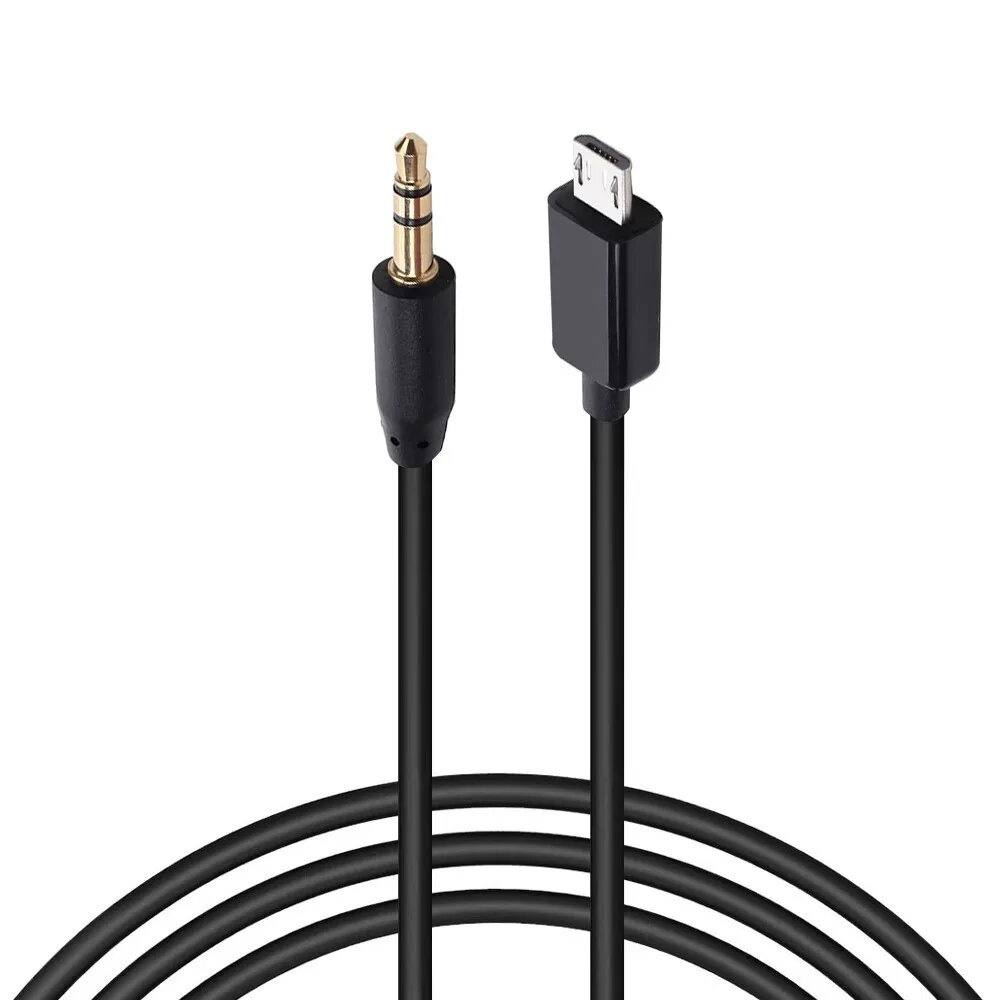 Аудиокабель MaoWang Micro USB Android интерфейс на 3.5 мм 1м черный, кабель передачи звука для Bluetooth-колонки