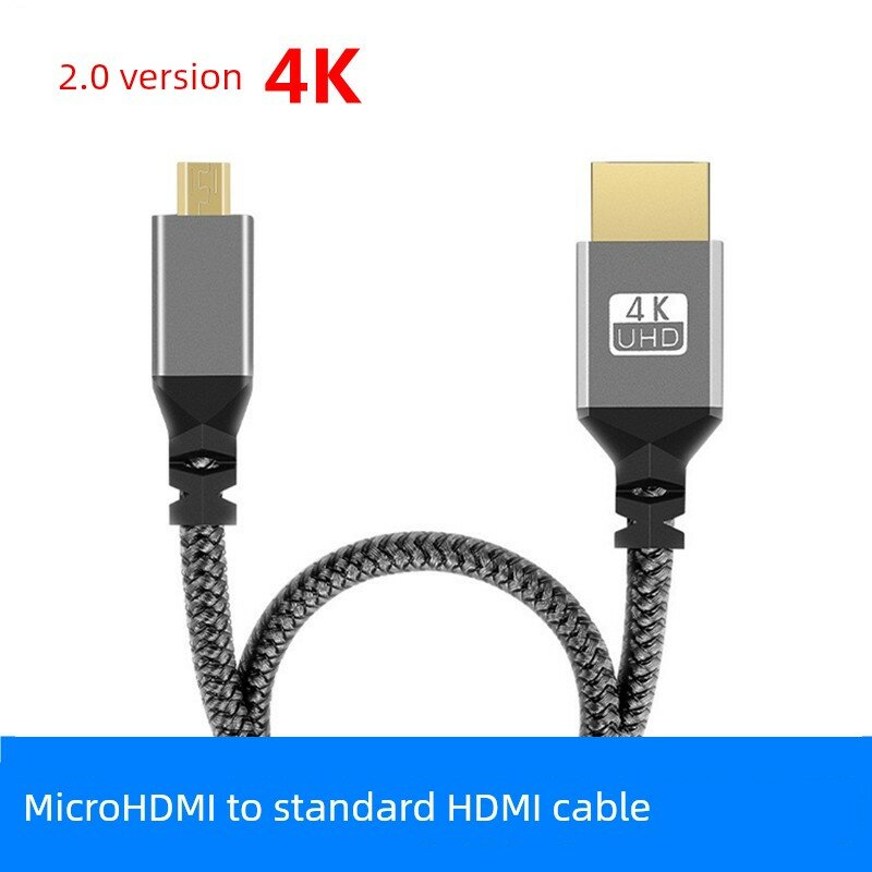 Микро HDMI кабель 2.0 версия 4K серебристо-серый 3м для камер и телевизоров высококачественное видео соединение