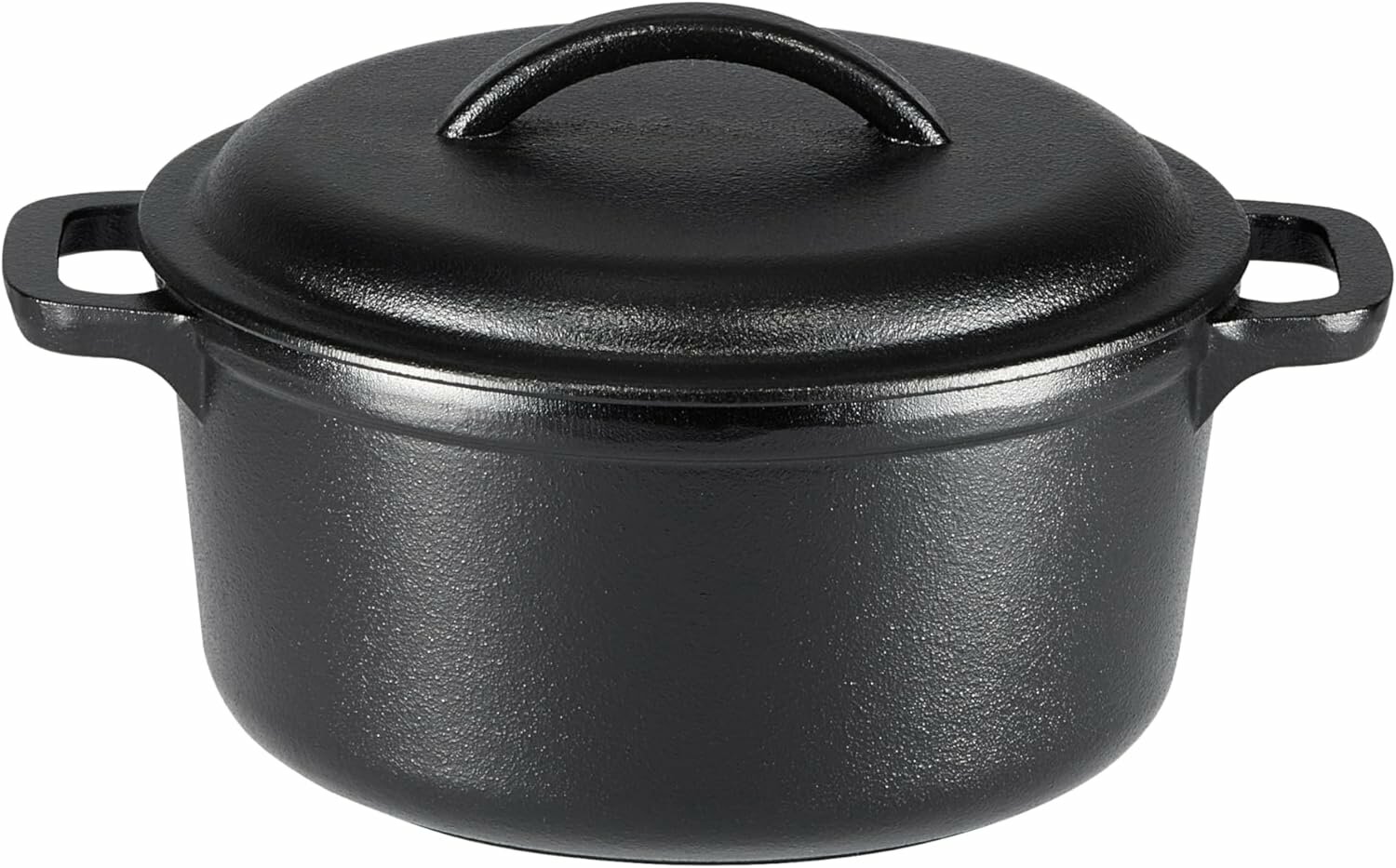 Amazon Basics Кастрюля-казан из чугуна Round Pre-Seasoned Cast Iron Dutch Oven Pot, 1.89л