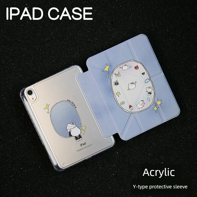 Настенные часы KTY, акриловый защитный чехол для iPad 8/9, 2024, жесткий чехол для планшета Air7/6/5, Apple pro11/10.9,