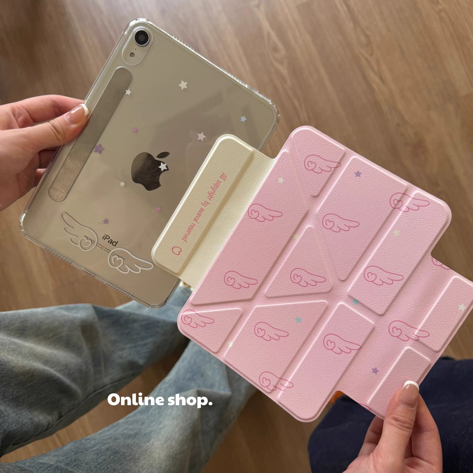 Простой и милый защитный чехол для планшета Sweet Valley Wings в корейском стиле с узором личи, акриловая задняя