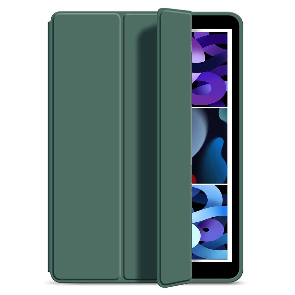 Чехол для iPad Pro 2016 9.7 дюйма с 360° складным боковым покрытием и закаленным стеклом в темно-зеленом