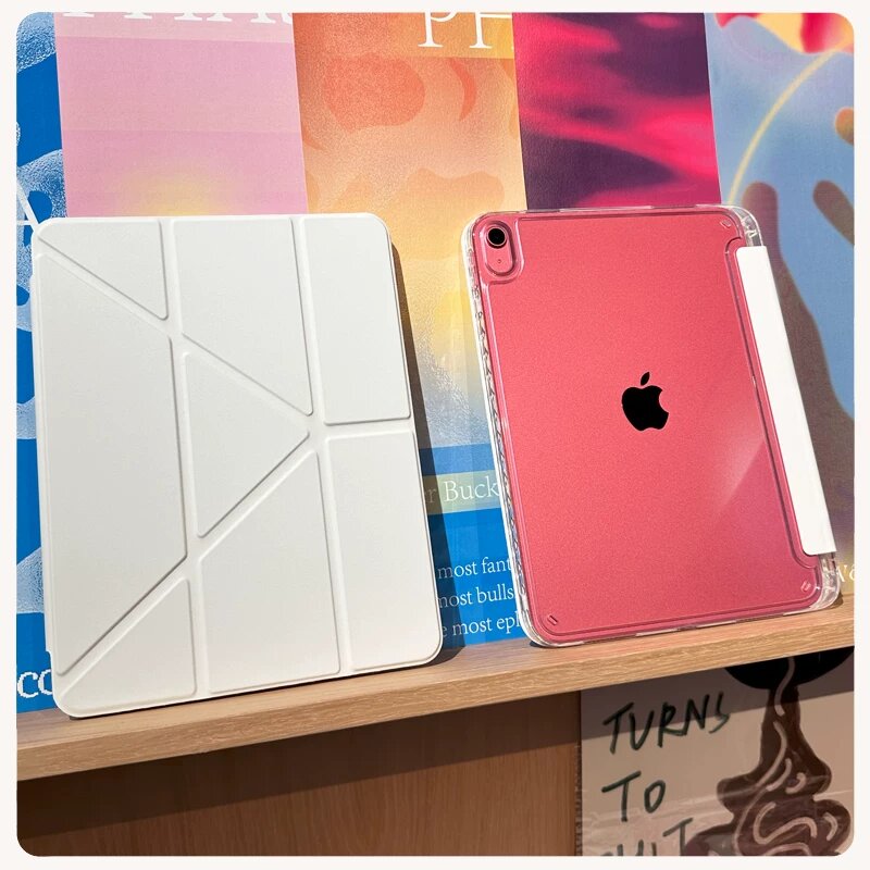 Чехол для iPad 11-го поколения 2025 г. 11 дюймов с левым слотом для ручки, магнитная подставка, ультратонкий анти-гнуть