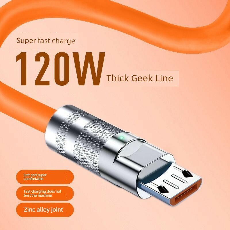 USB-кабель-удлинитель для Android с поворотным шарниром, кабель для передачи данных Type-C с подсветкой, кабель для