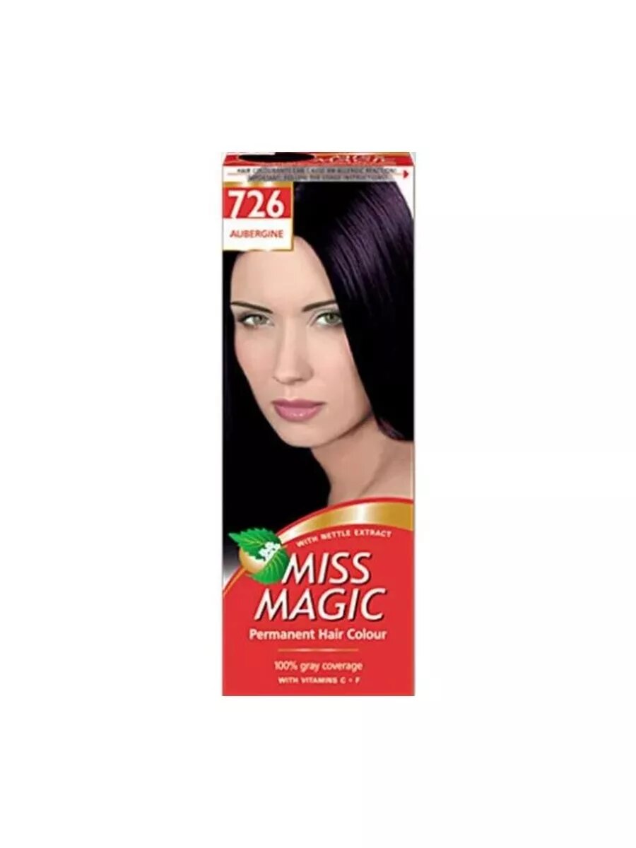 MISS MAGIC Стойкая крем - краска для волос тон 726 баклажан, 90мл