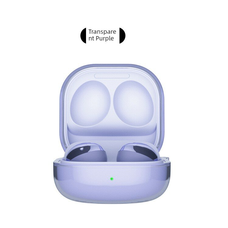 Прозрачно-фиолетовый чехол для наушников Samsung Galaxy Buds 2/FE/Live/pro, мягкий силиконовый чехол