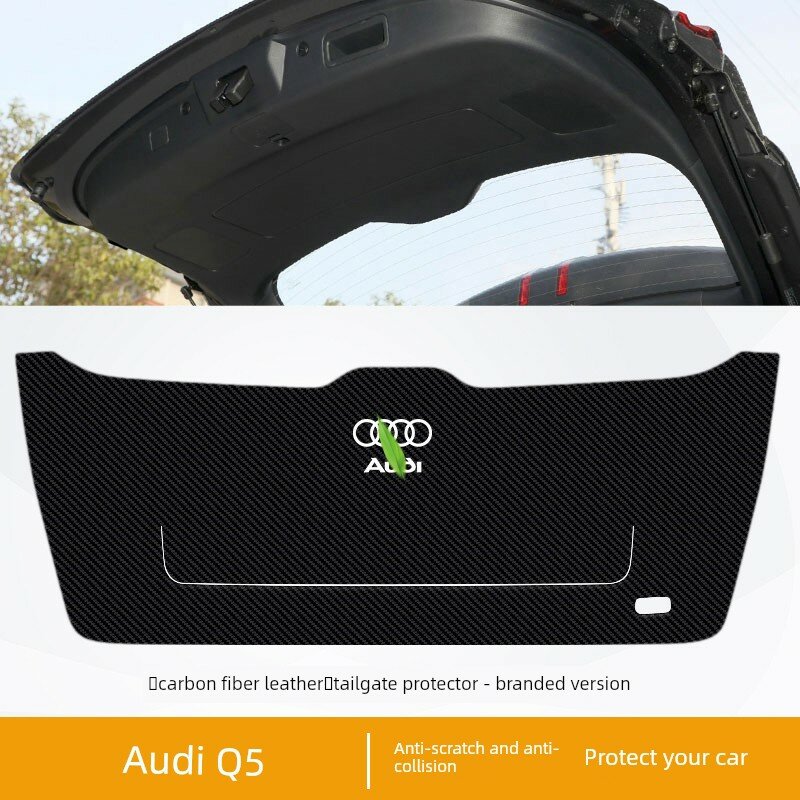 Audi Q5 коврик для пола задней двери карбоновая текстура с логотипом, защита салона для моделей 2018-2023