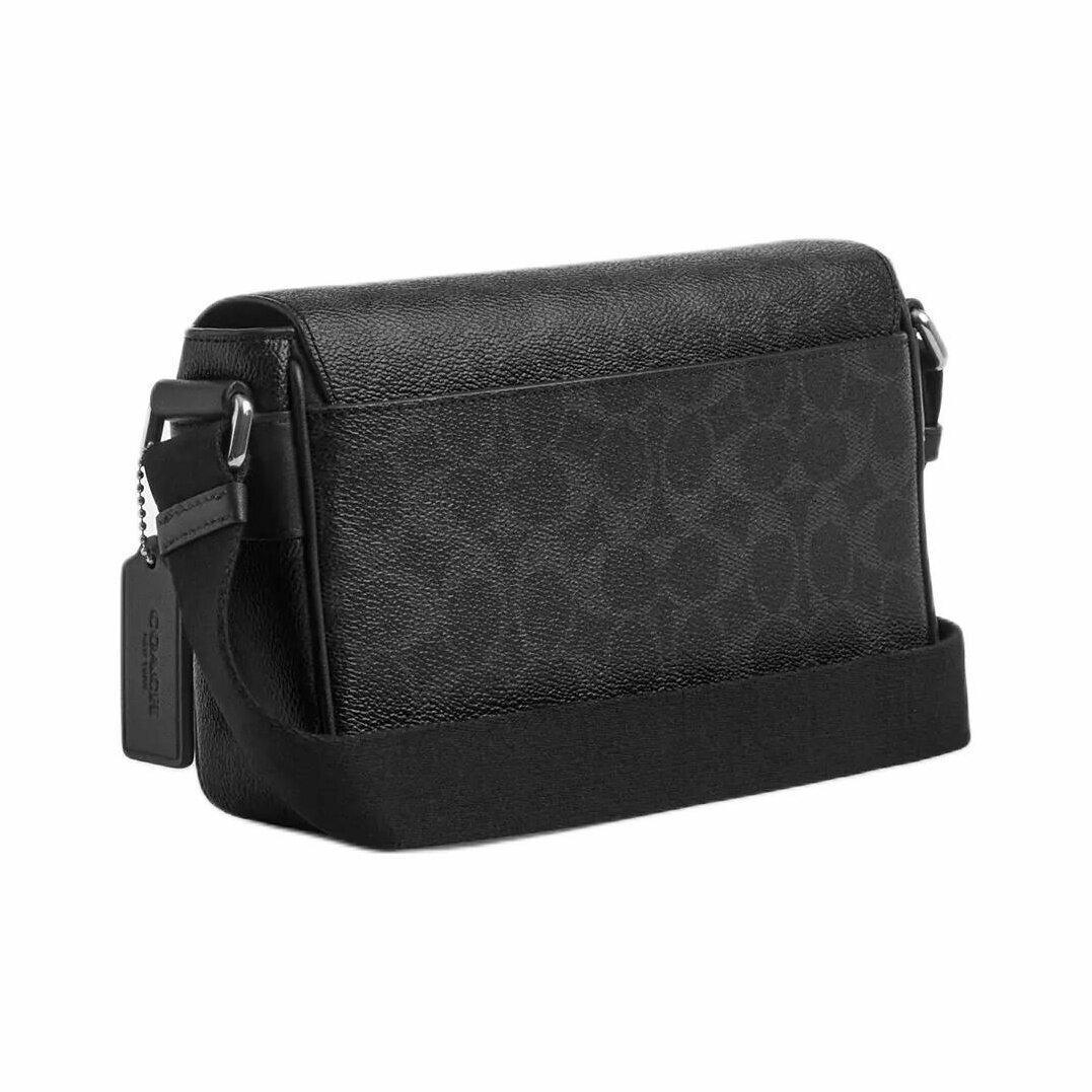 Сумка Coach, фактура тиснение, черный — фото 1