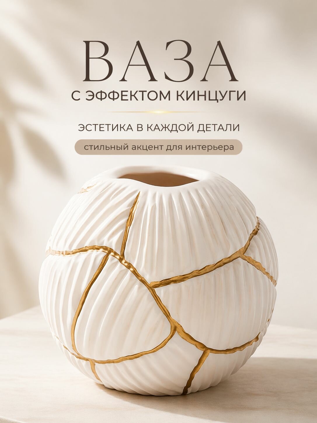 Ваза интерьерная керамическая для цветов и сухоцветов