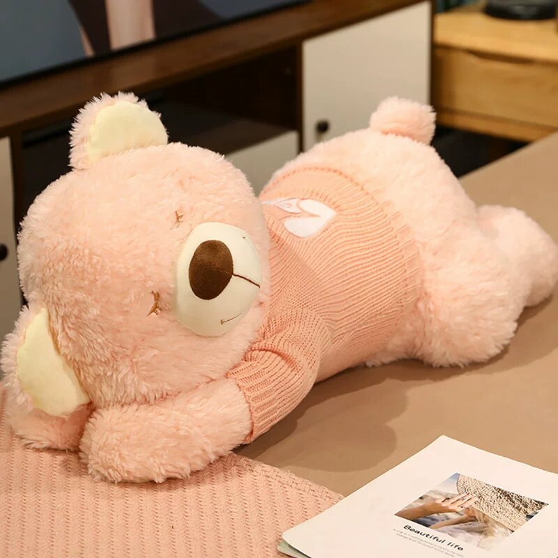 Мягкая розовая плюшевая медвежонок кукла, 80 см, уютная игрушка для девочек, идеальный подарок для постели