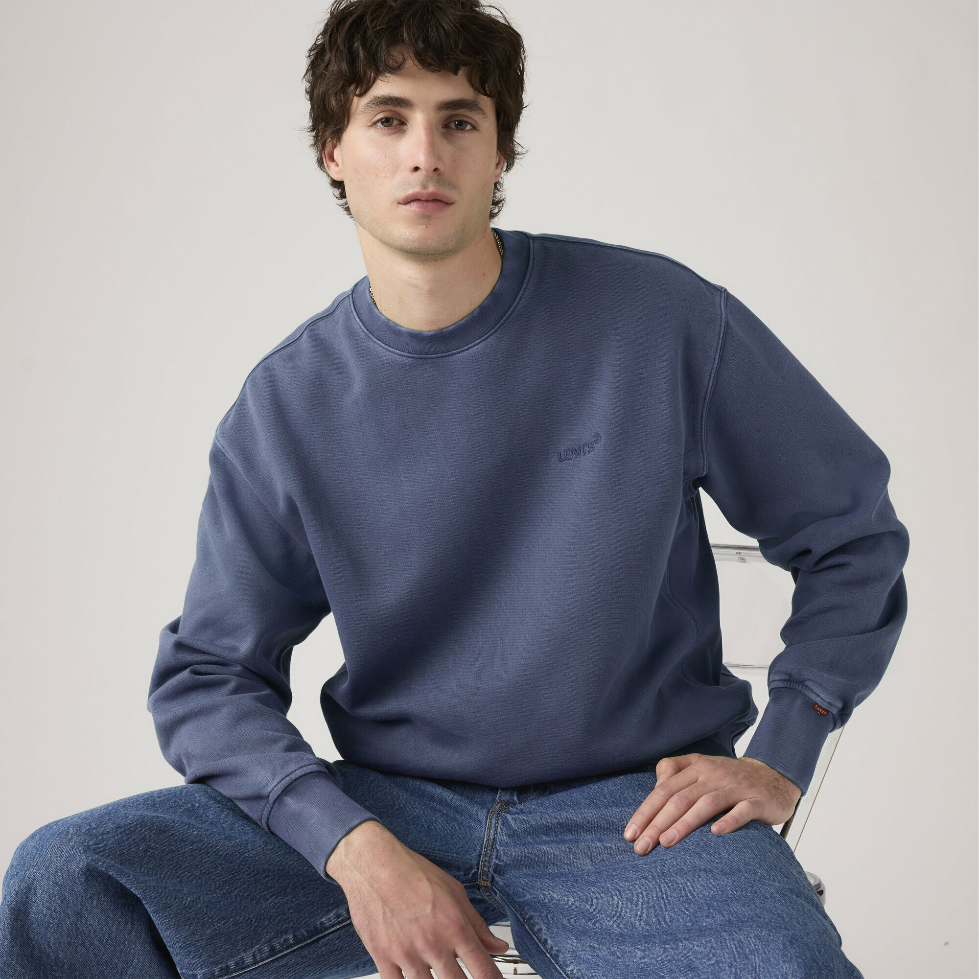 Свитшот Levi's AUTHENTIC CREW, размер XL, , синий — фото 1