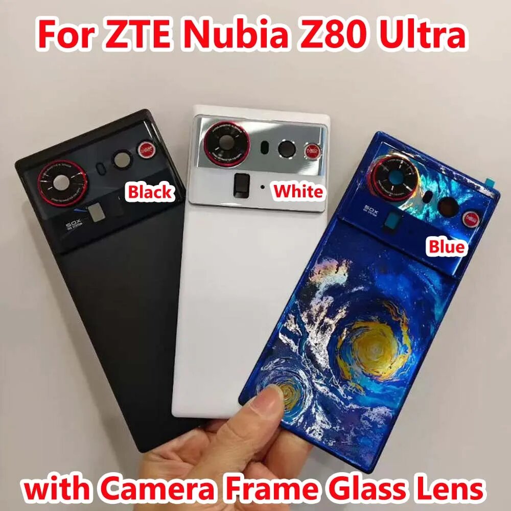 Оригинальная задняя крышка аккумулятора для ZTE Nubia Z80 Ultra Mobile, задняя крышка, Черный, Black