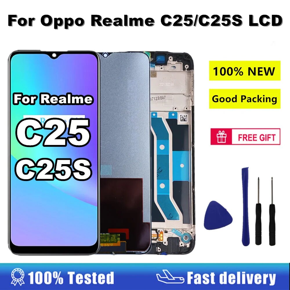 Дисплей для Oppo Realme C25 C25S Black With Fram