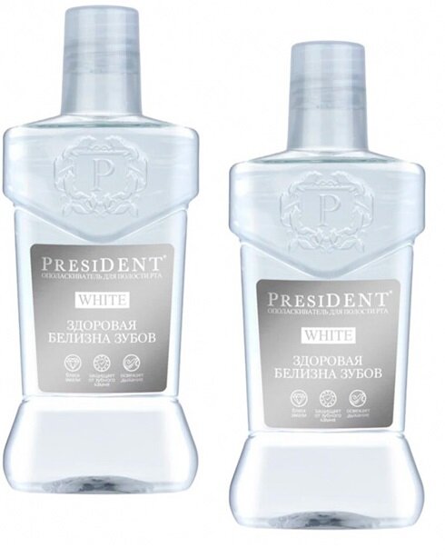 Ополаскиватель President для полости рта White Здоровая белизна , 250мл 2шт