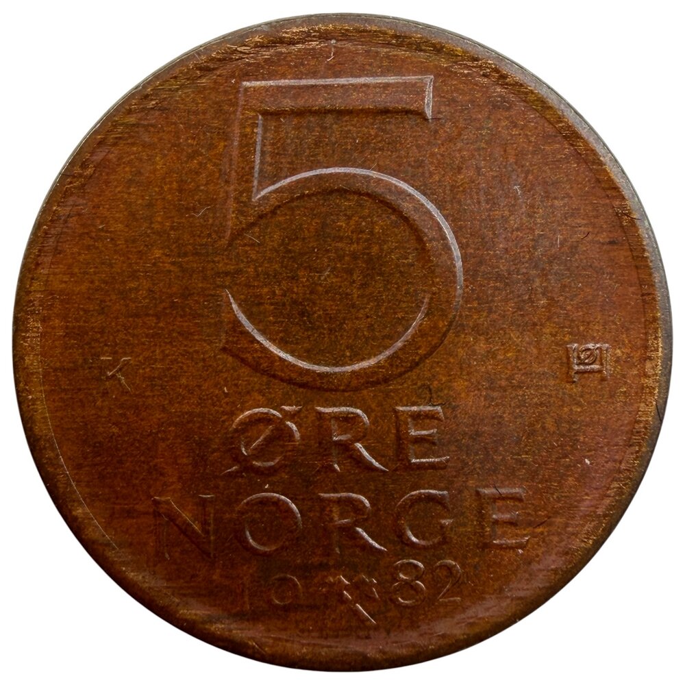 Норвегия 5 эре (оре) 1982 г. (K)
