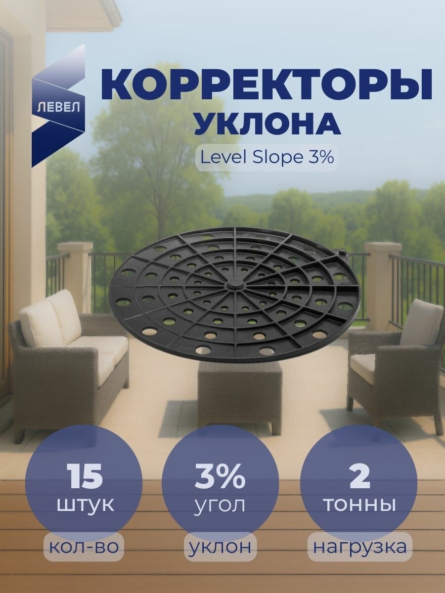 Корректоры уклона 3% Level Slope для опор - 15 шт.