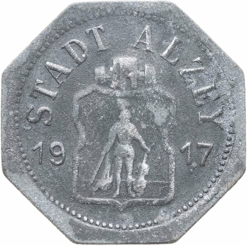 Германия, Альцей 10 пфеннигов 1917, Железо, в сохранности F