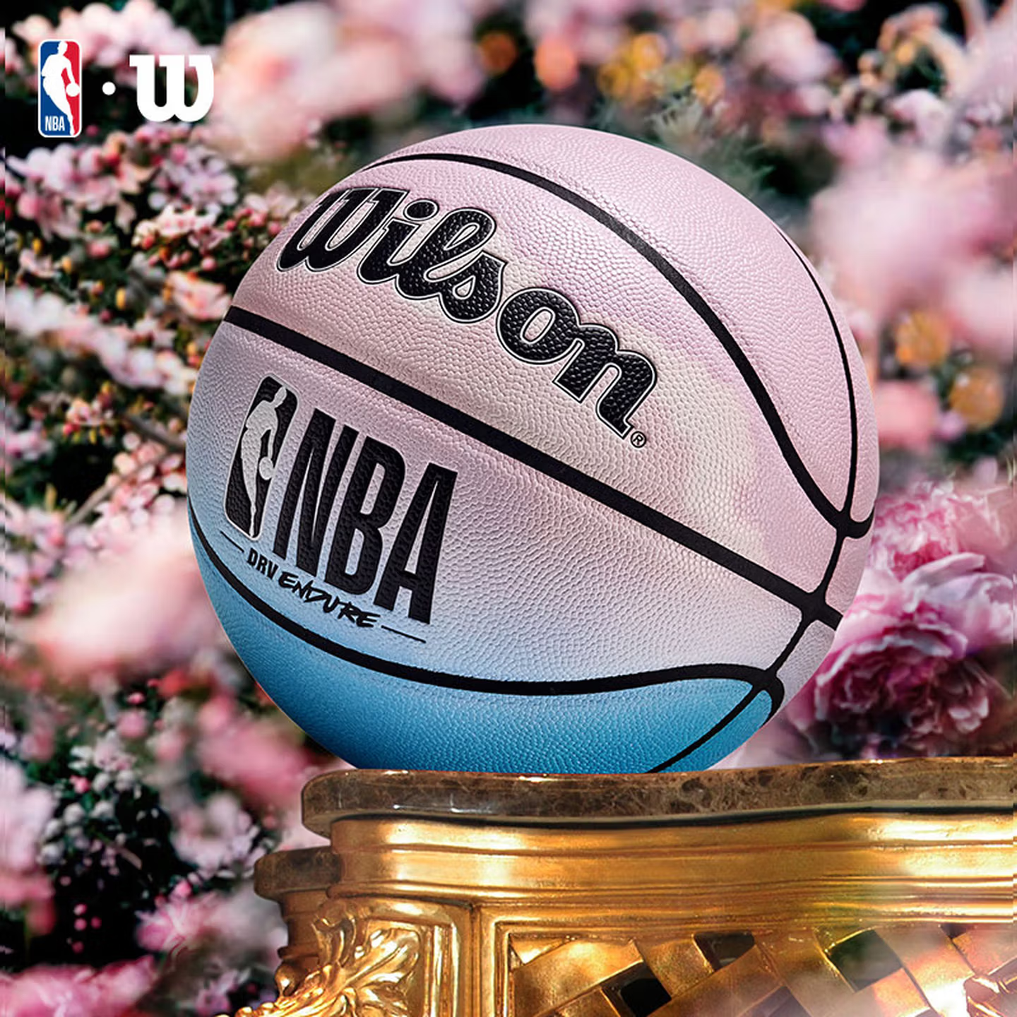 Баскетбольный мяч Wilson NBA DRV ENDURE PKRO, PU, размер 7, розово-голубой градиент