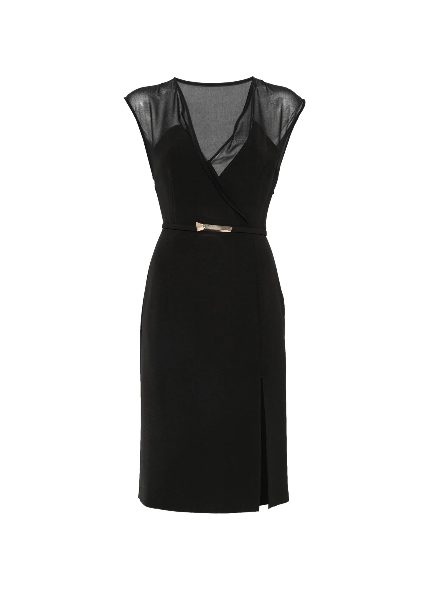 Платье Sheer-panel belted mini dress