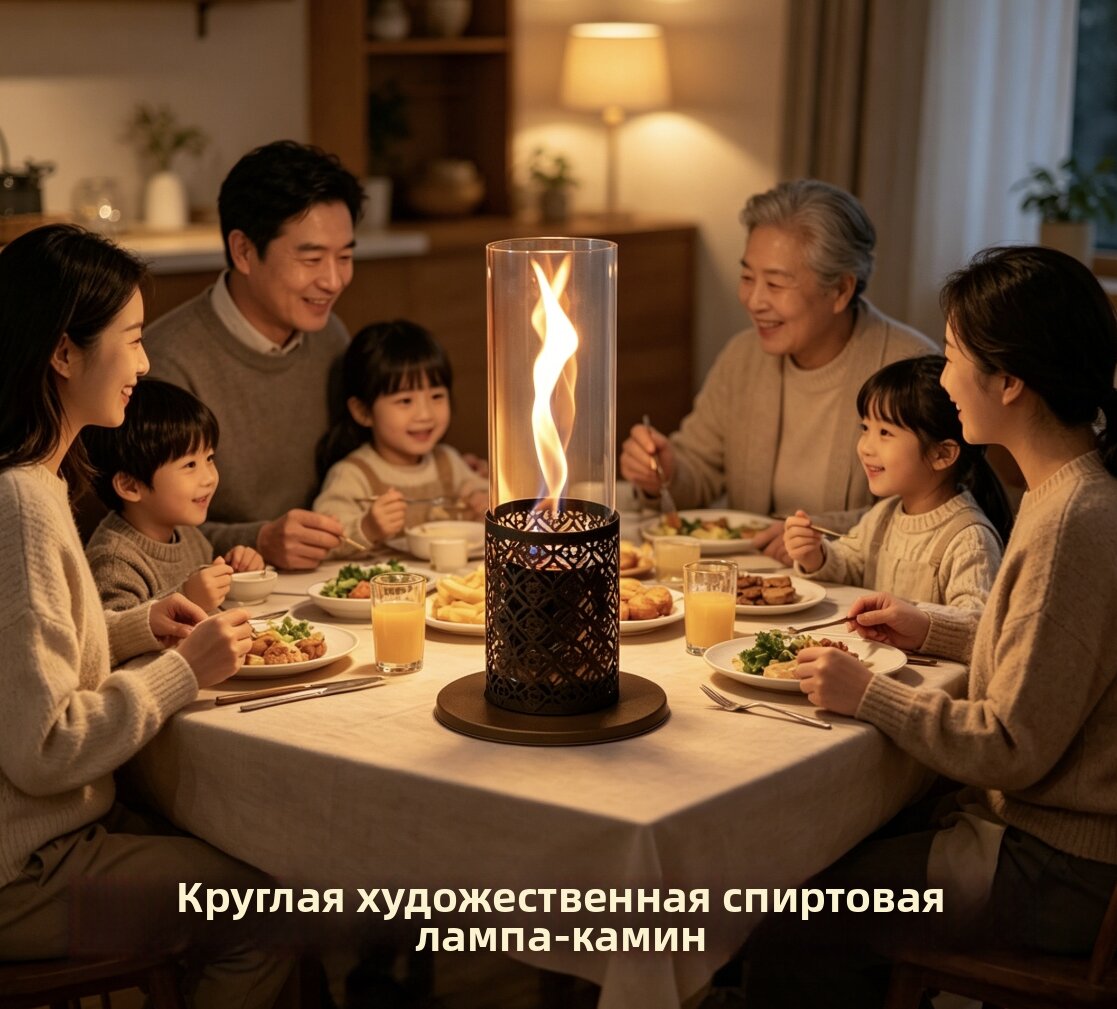 Круглая художественная спиртовая лампа для обогрева камина, 19*39 см