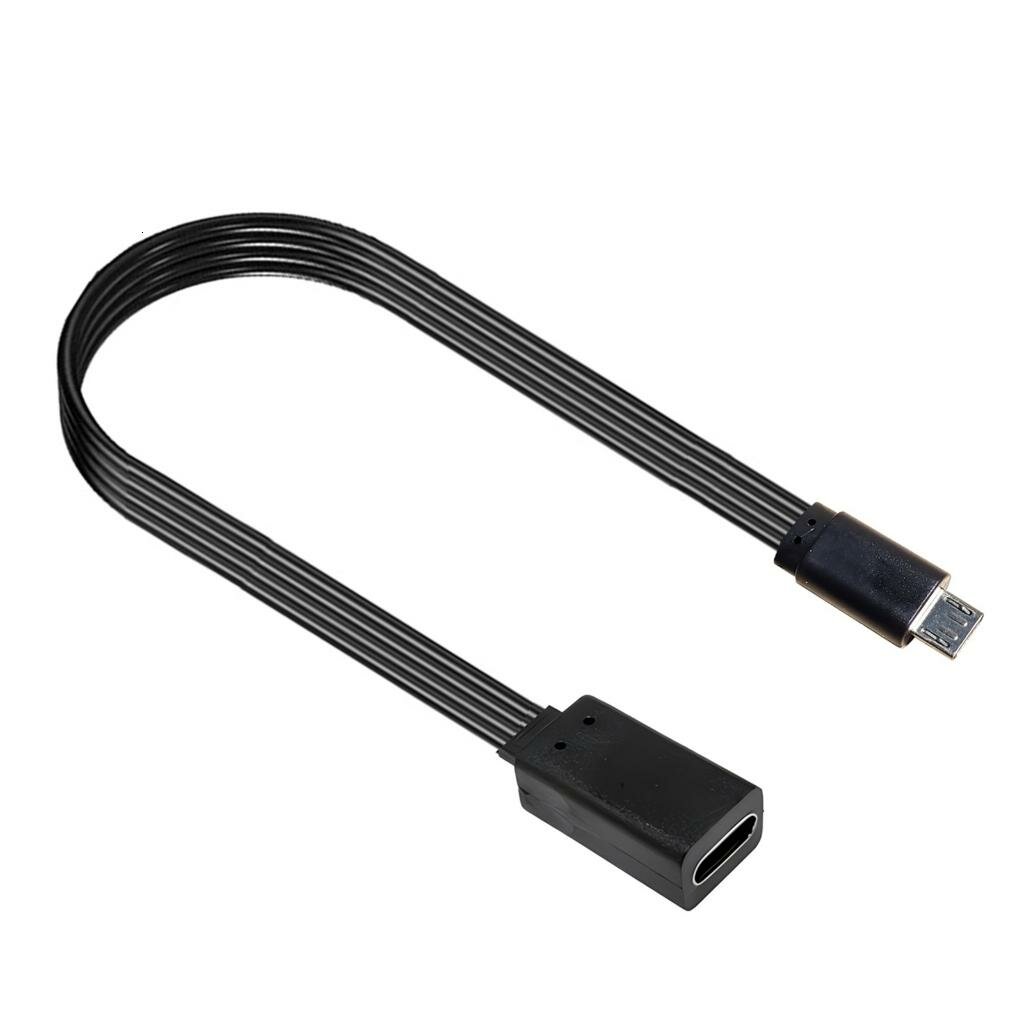 Угловой переходник Micro-USB «мама» — USB-C «папа», 0.2m - CF в V8ST