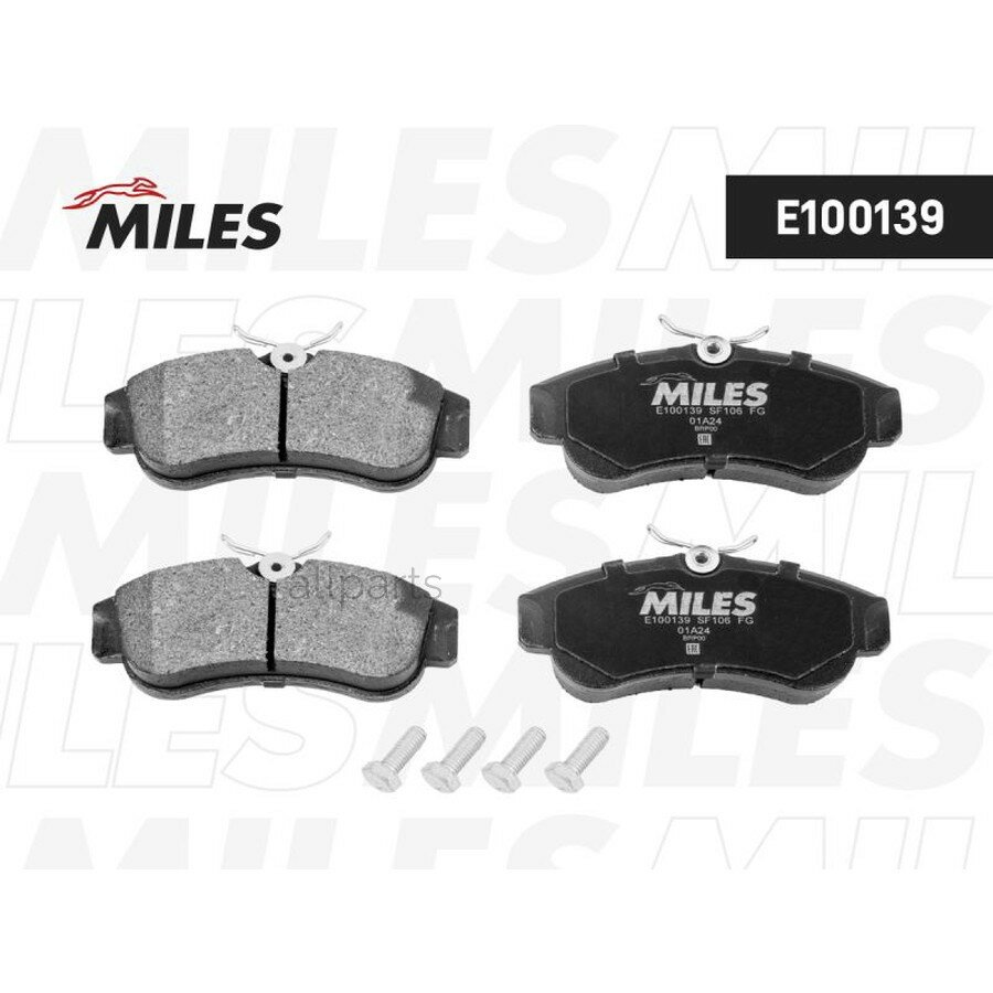 MILES E100139 Колодки тормозные NISSAN ALMERA 00>/PRIMERA 93>03 передние