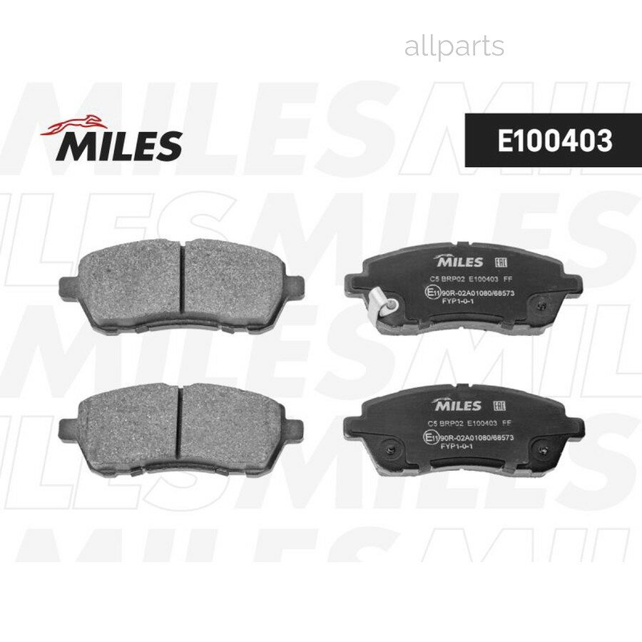 MILES E100403 Колодки тормозные FORD FIESTA 08-/MAZDA 2 07- передние