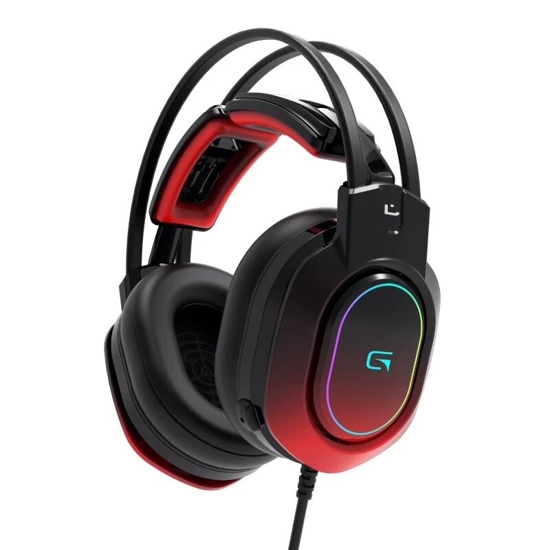 Профессиональная игровая гарнитура GH7 с USB-подключением, 7.1-канальным звуком для консолей, красный цвет, удобная