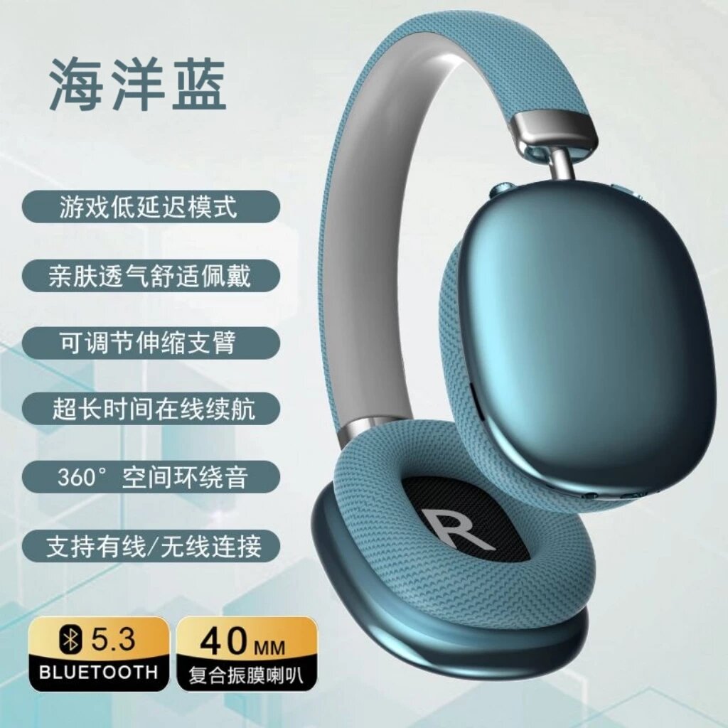 Berlin Sound Премиум накладные Bluetooth наушники с HiFi звуком, Bluetooth 5.3, 2-летняя гарантия - Голубой