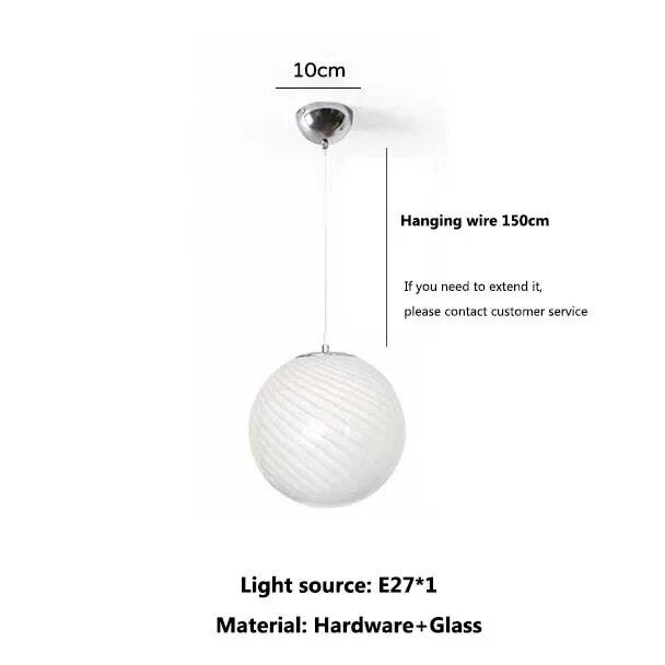 Подвесной свет Winfordo Glass Murano Леденец Красочный Пузырь Креативный Средневековый Ресторан Спальня Детская Комната Свет люстра-белый