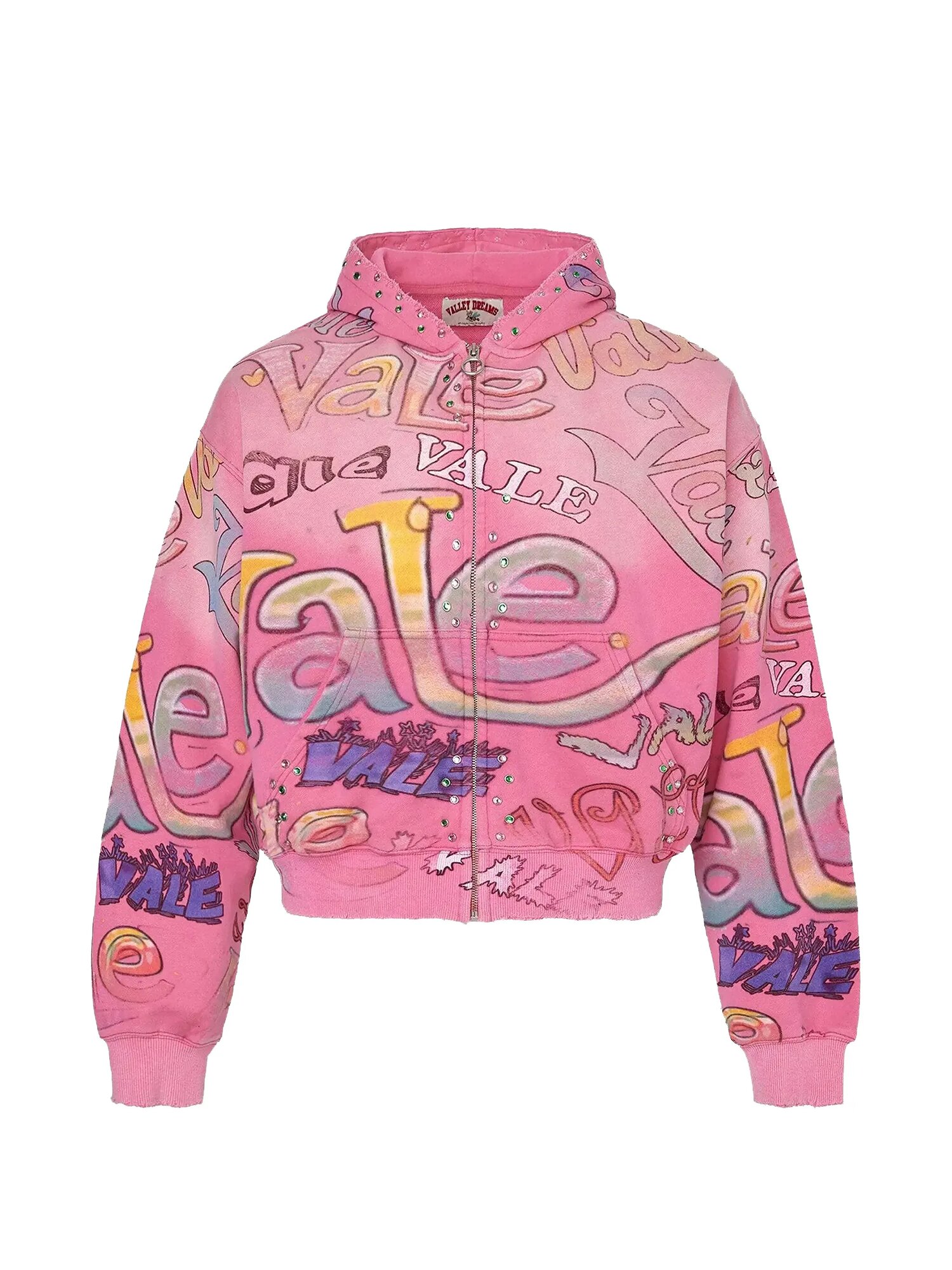 Худи Crystal-embellished graffiti-print hoodie