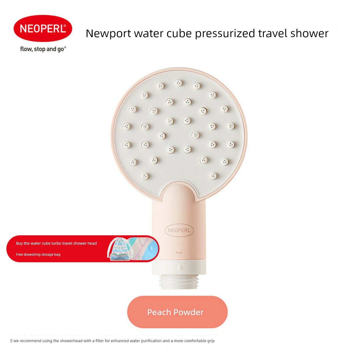 [Новинка] Портативная душевая насадка Neoperl/Neoperl Water Cube с фильтром под давлением для путешествий, ручная