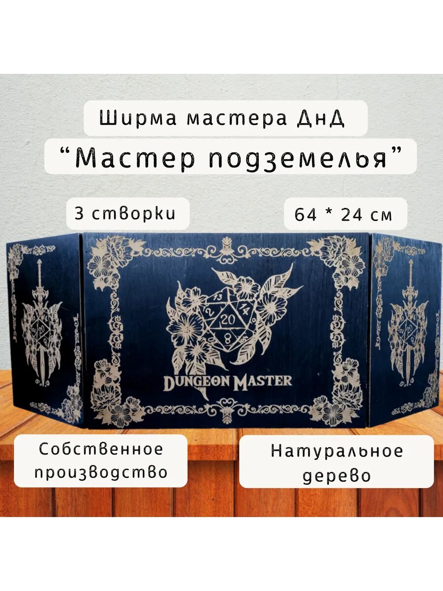 Ширма мастера ДнД 3 секции "Мастер подземелья", подарок гм