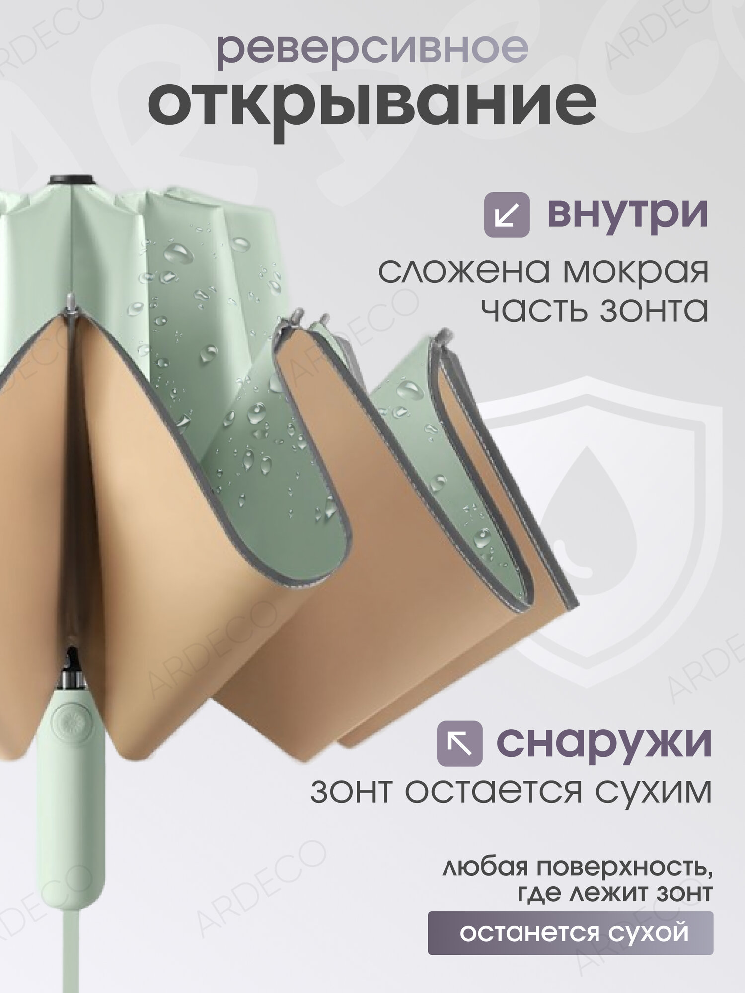 Зонт , бирюзовый — фото 1